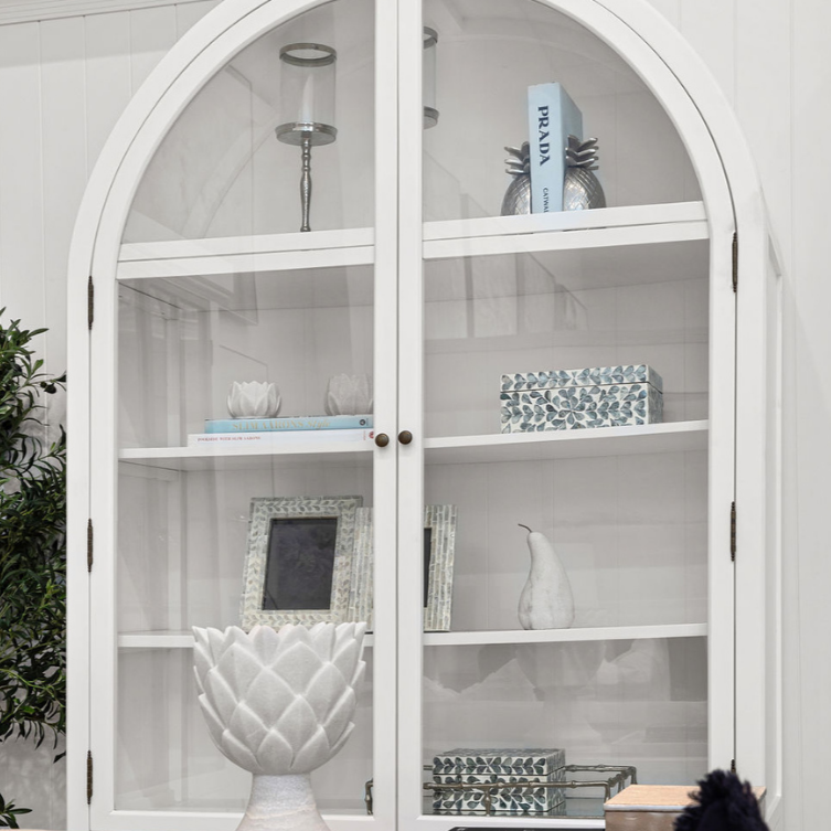 Buy Hamptons Arch Glass Display Cabinet