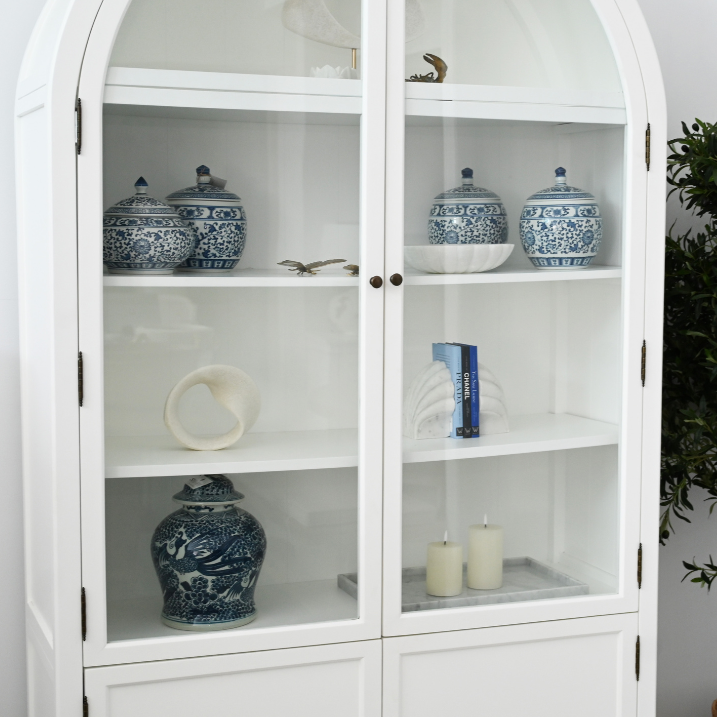 Buy Hamptons Arch Glass Display Cabinet