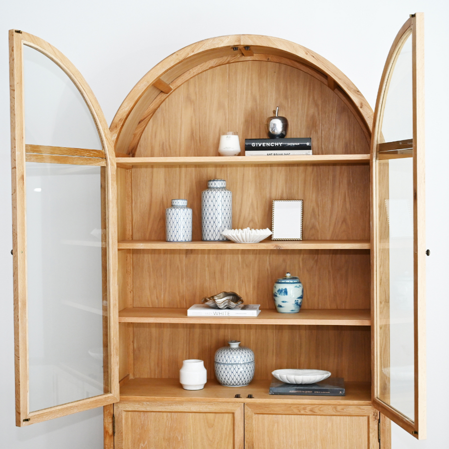 Buy Hamptons Arch Glass Display Cabinet