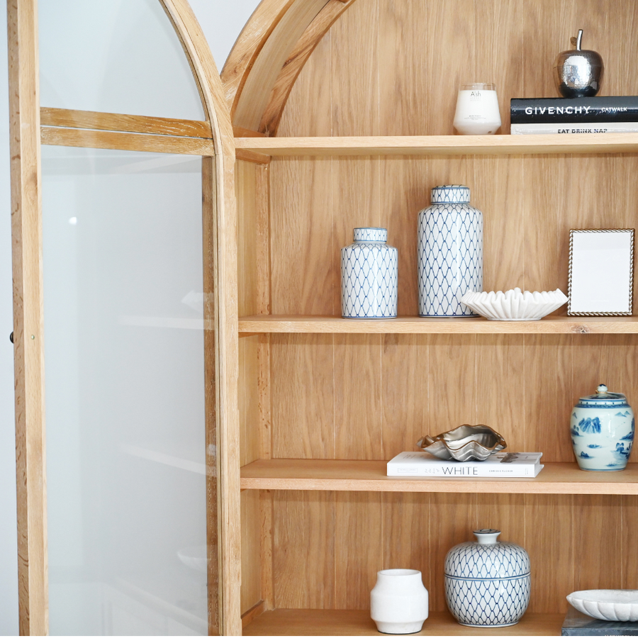 Buy Hamptons Arch Glass Display Cabinet