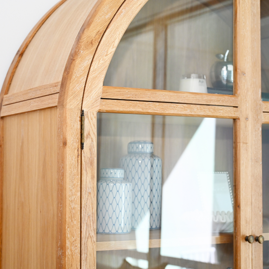 Buy Hamptons Arch Glass Display Cabinet