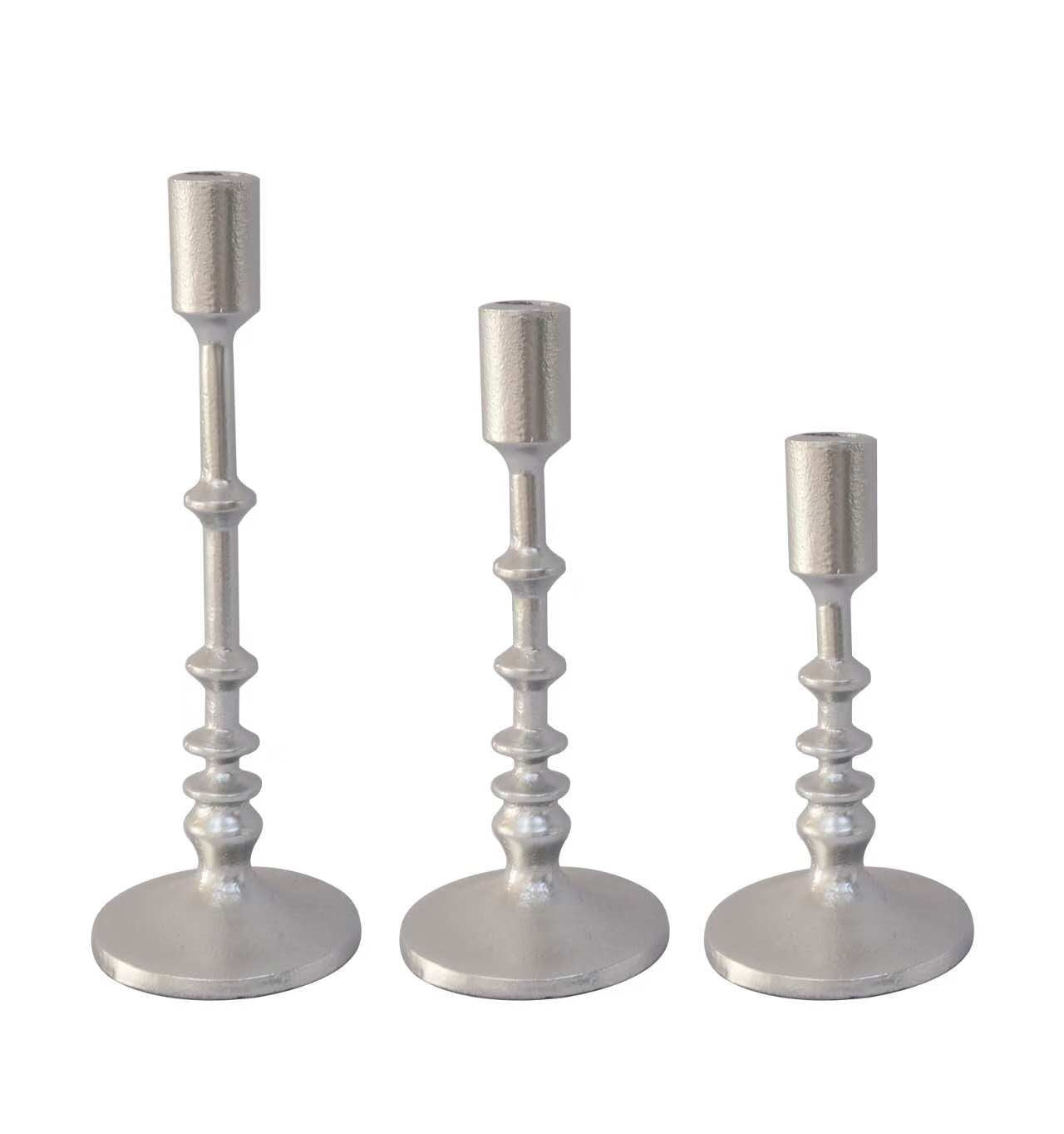 Buy Hamptons Silver Candle Sticks