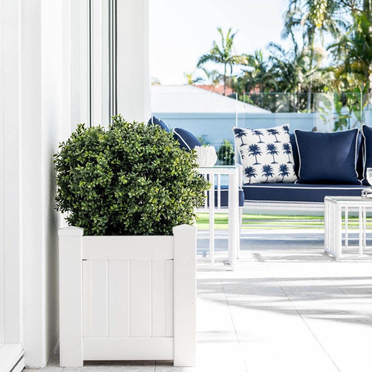 Buy Hamptons Al fresco White Rattan Bar Cart