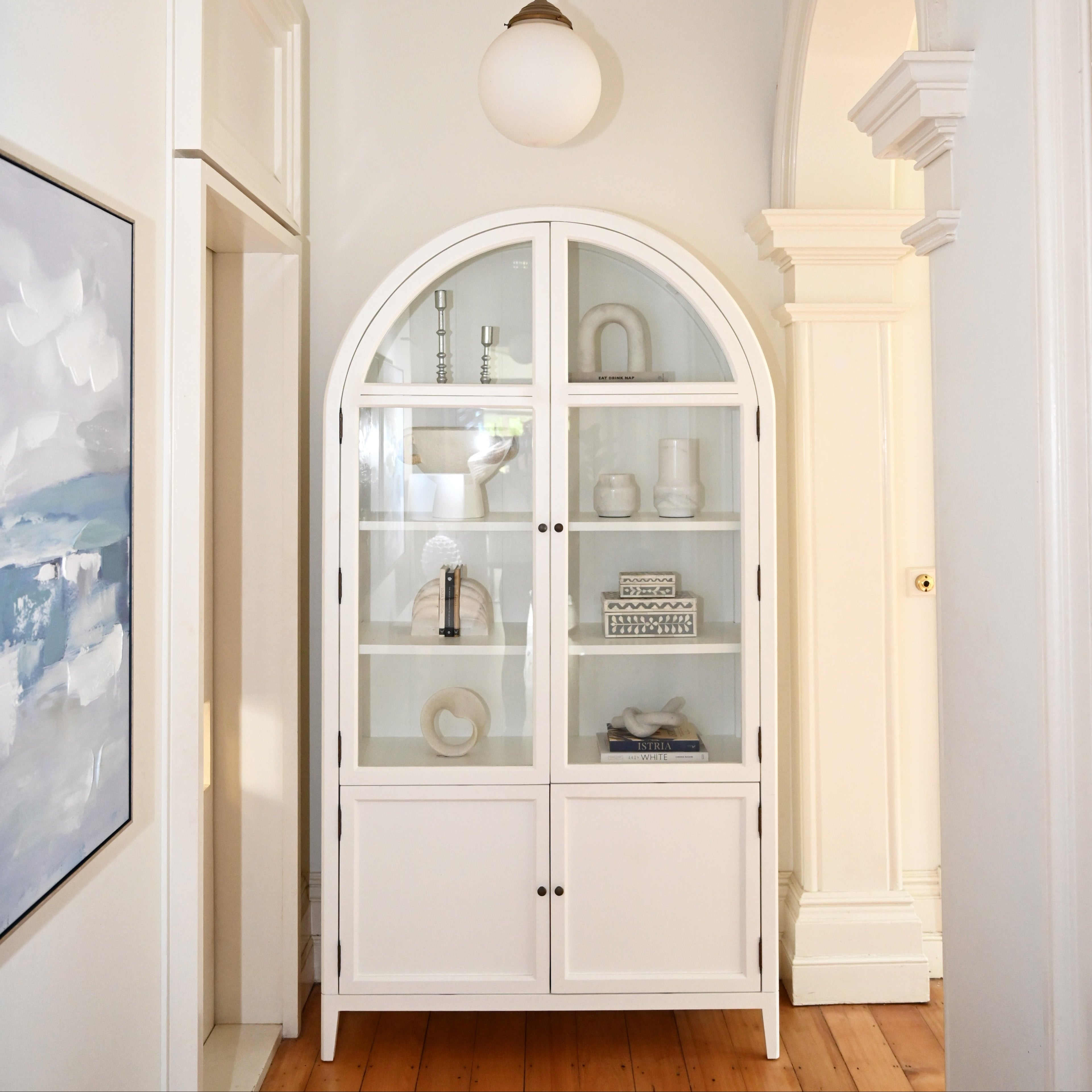 Buy Hamptons Arch Glass Display Cabinet