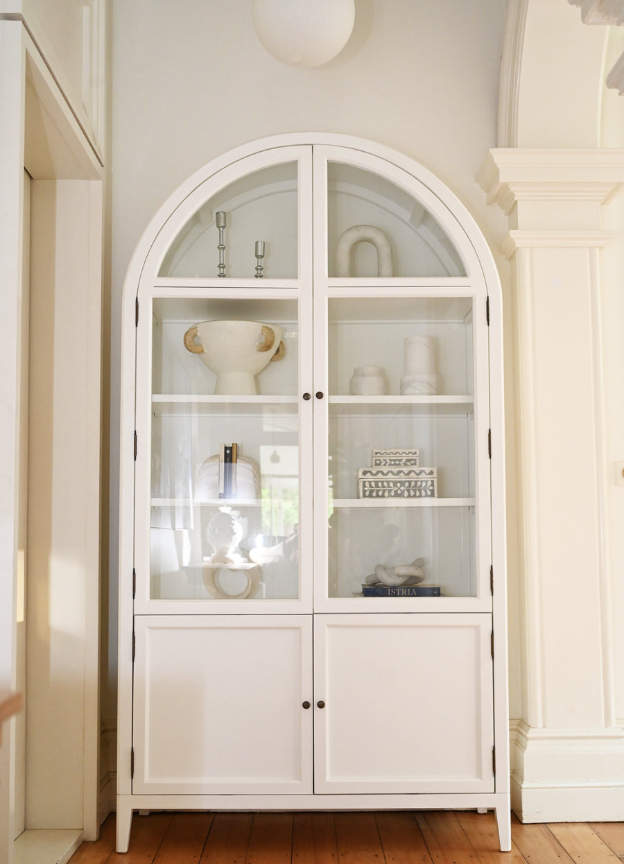 Buy Hamptons Arch Glass Display Cabinet
