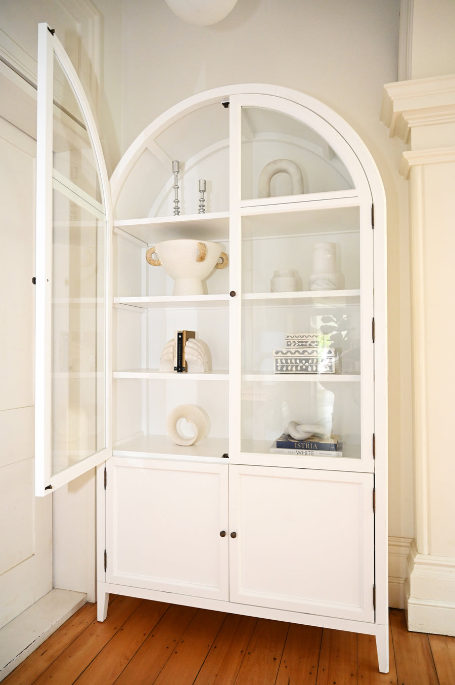 Buy Hamptons Arch Glass Display Cabinet