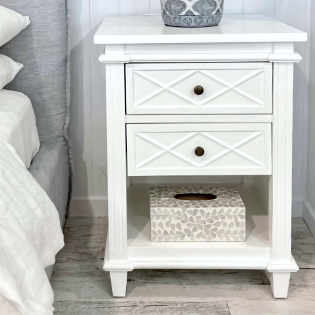 Hamptons Bedside Tables - Shop Coastal Bedside Tables Australia Wide