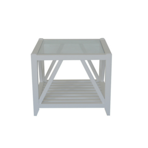 Buy Hamptons Samuel Oak And Glass Side Table