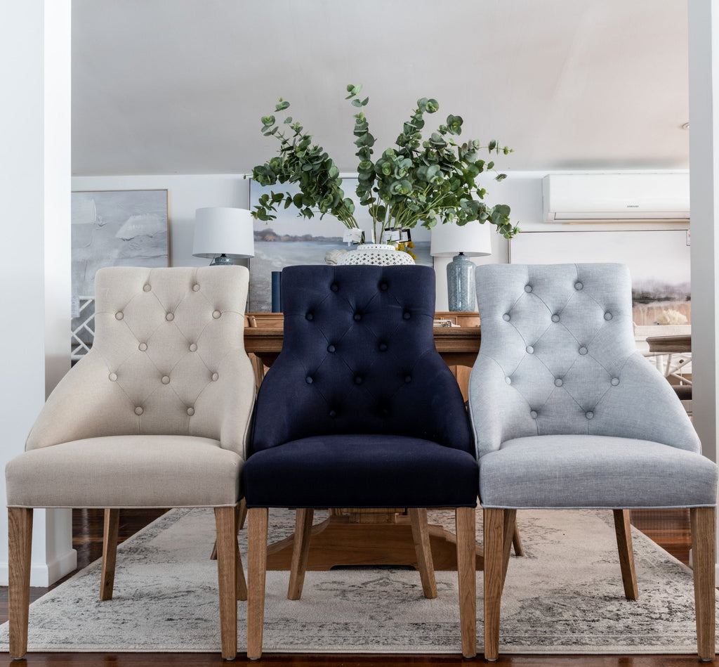 Hamptons Dining Chairs with Fabric Seats - Style & Comfort Combined