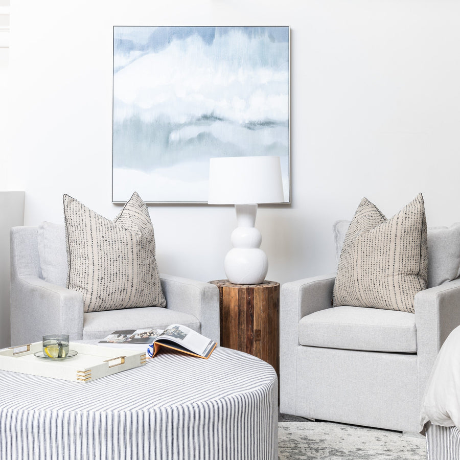 Buy Hamptons Justine Upholstered Round Large Ottoman